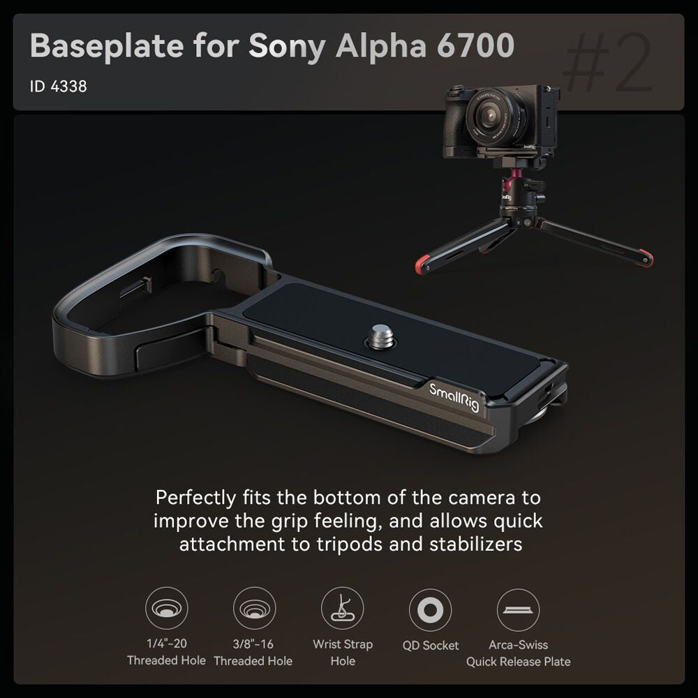 SmallRig Arca-Type Baseplate for Sony a6700 Camera - Hinged Door at Ba ...