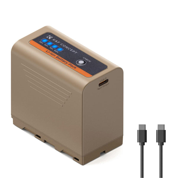 K&F Concept Sony NP-F970 NPF970 10500mAh Battery with USB Type-C Direc ...