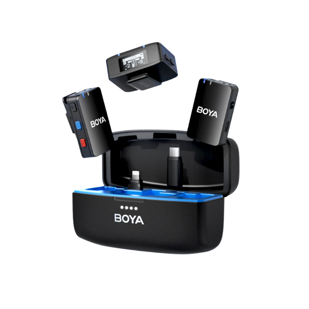 BOYA BOYAMIC Wireless Microphone 3-in-1 Lavalier Mic, 15 hours of Onbo ...