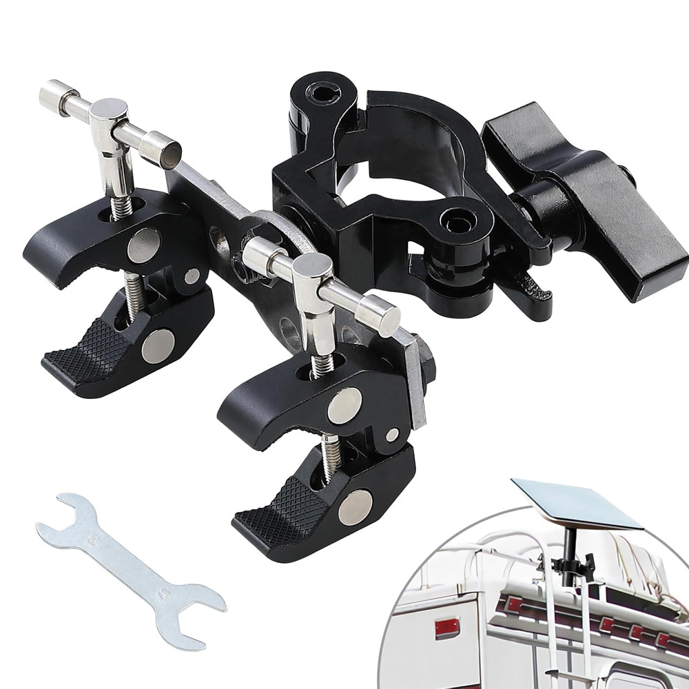 Pxel Aluminum Alloy Dual Super C-Clamp with Heavy Duty Pipe Mount Clam ...