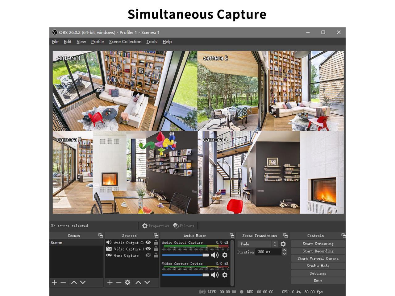ACASIS 4-Port HDMI/SDI 1080p 60fps Quad Channel PCIe Video Internal Ca ...