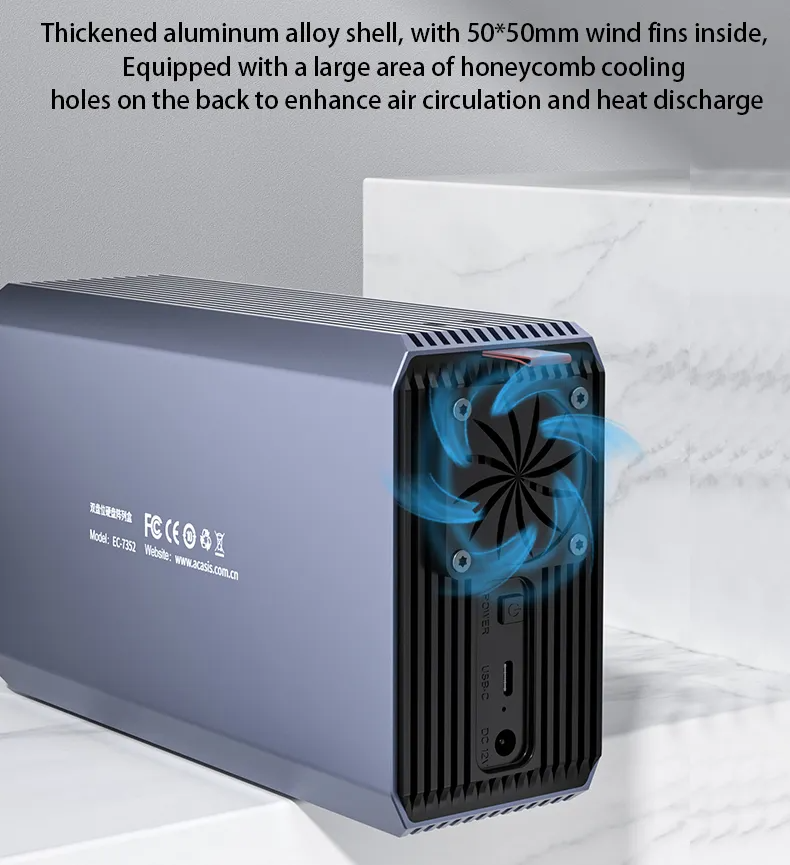 ACASIS EC-7352 USB-C Dual Bay 2.5 Inch / 3.5 Inch SATA Universal Hard ...