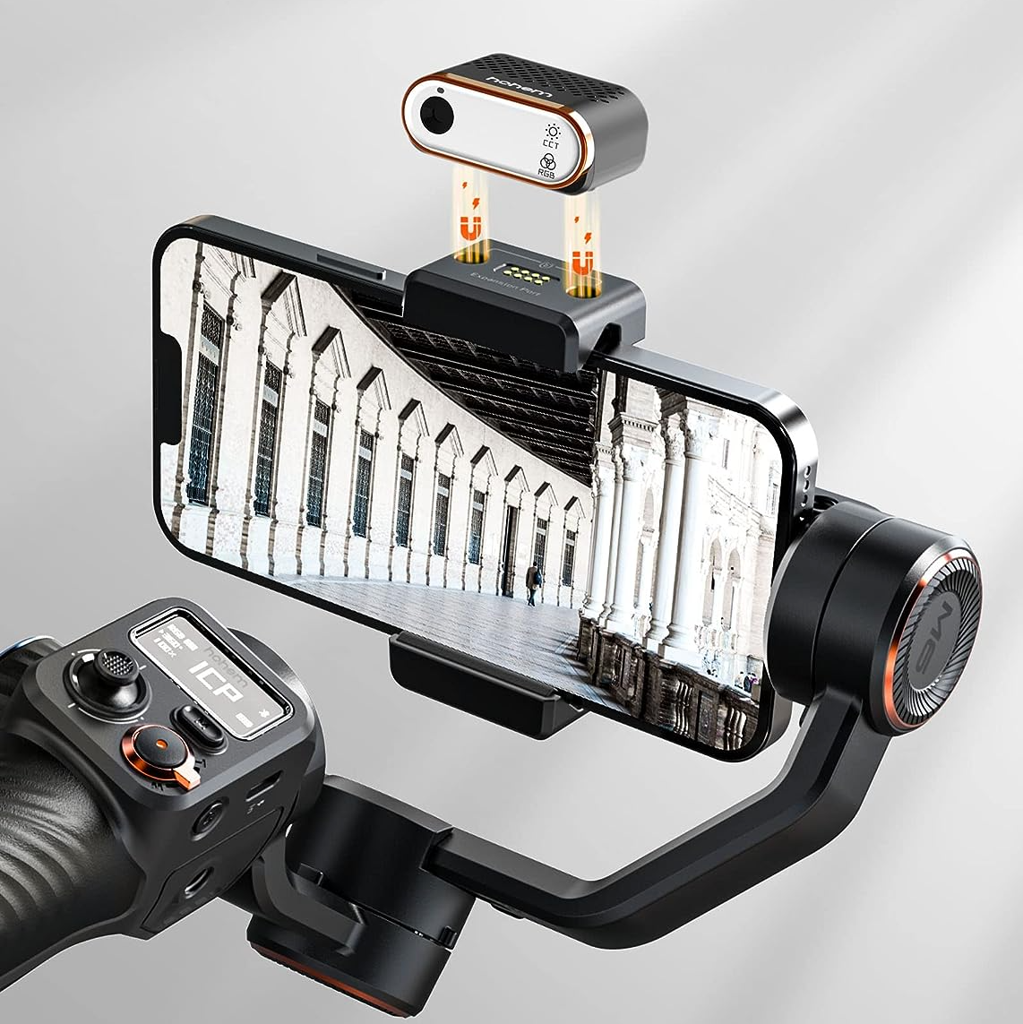 Hohem MTK-L02 AI Tracker Magnetic Fill Light CCT/RGB with Integrated A ...