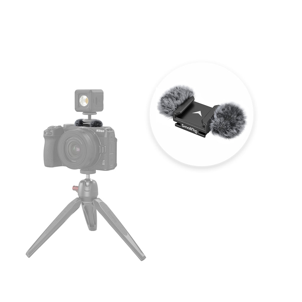 SmallRig Fuzzy Windbuster Top and Bottom Cold Shoe Mount with Built-In ...