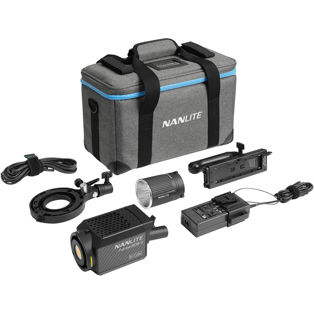 NANLITE Forza 60B II 72W Bi-Color 2700K–6500K LED Studio Light with 2 ...