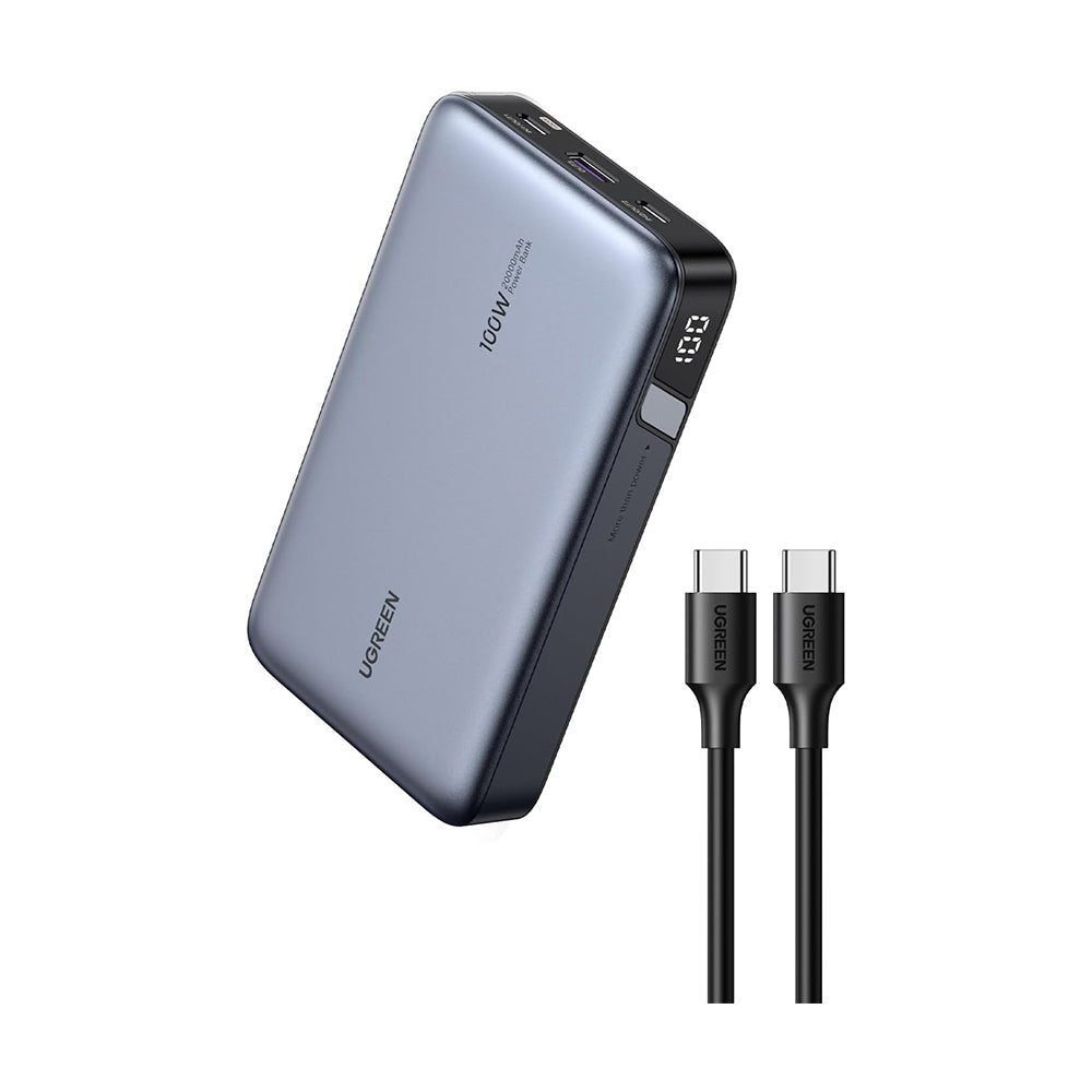 UGREEN 20000mAh PD 100W Fast Charge Power Bank with Two-way USB Type C ...