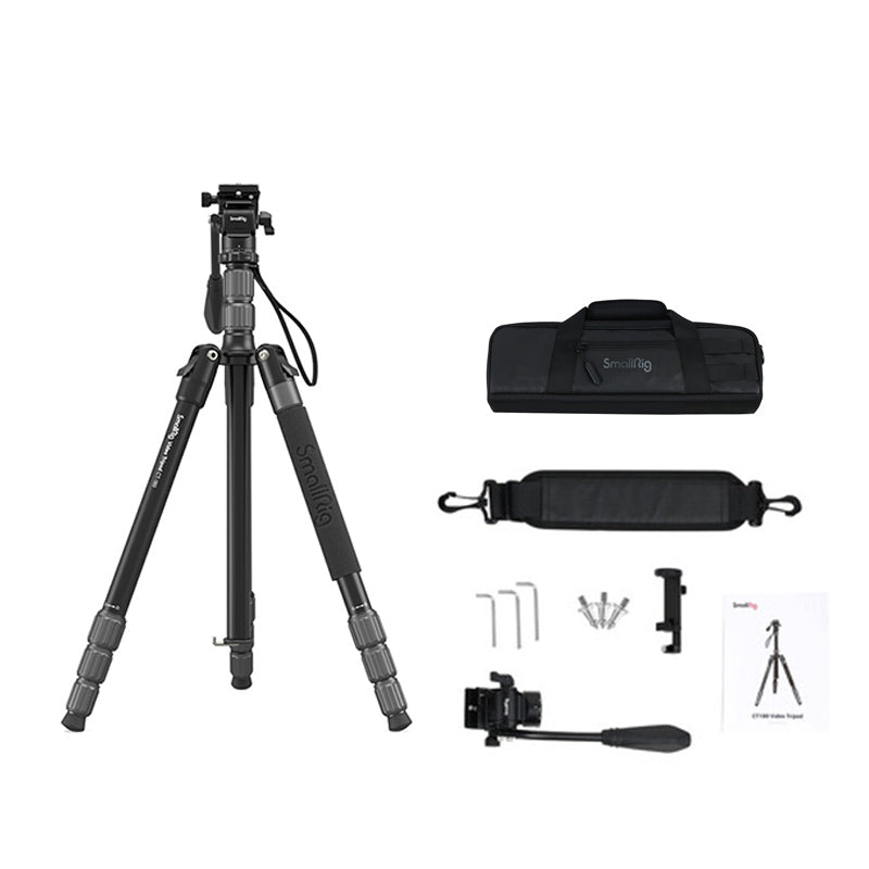 SmallRig CT180 4-Section Video Tripod with Mini Fuild Head and Detacha ...