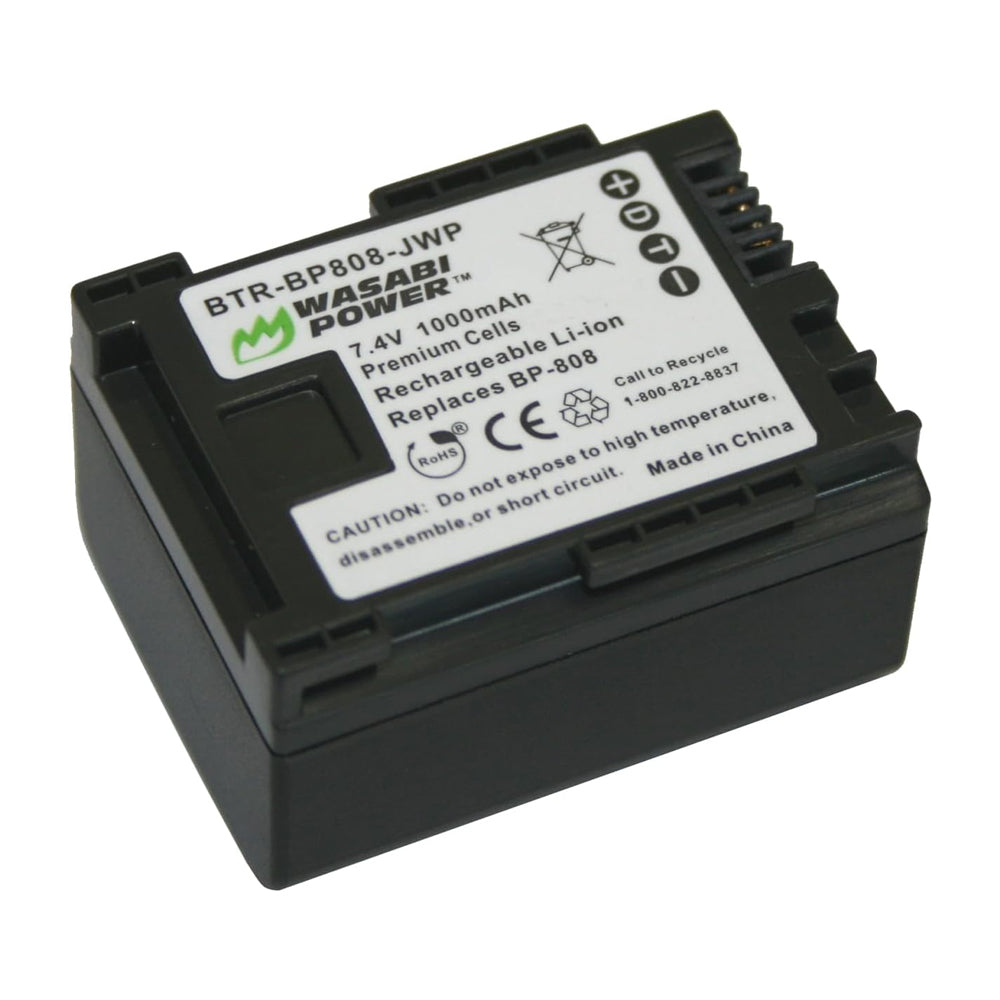 Wasabi Power BP-808 Battery Pack for Canon FS21, FS22, FS31, FS40, FS2 ...
