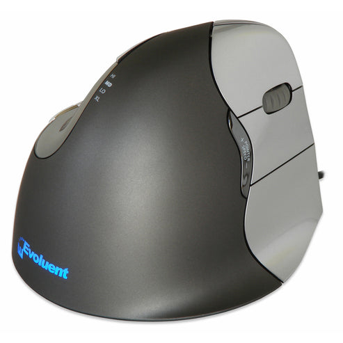 Evoluent Wired Optical Ergonomic Vertical Mouse 4 Right Hand with Up t ...