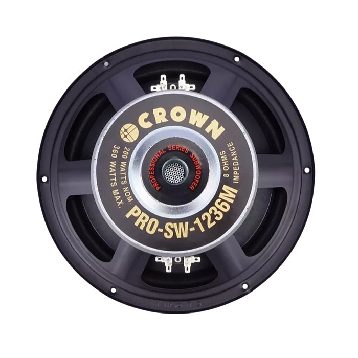 Crown 360W 12" Karaoke Subwoofer Speaker with 49.9mm Voice Coil, 96dB ...