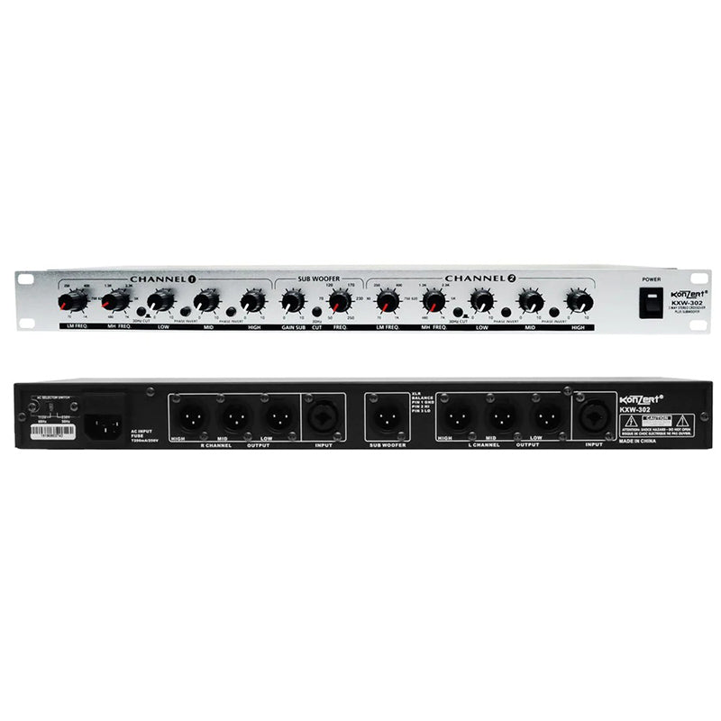 Konzert KXW-302 3-Way Stereo Crossover Equalizer with Sub Out Low / Mi ...