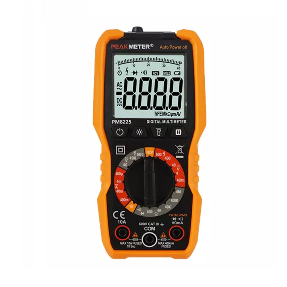 PeakMeter PM8225 Handheld Portable NCV Digital Multimeter with Flashli ...