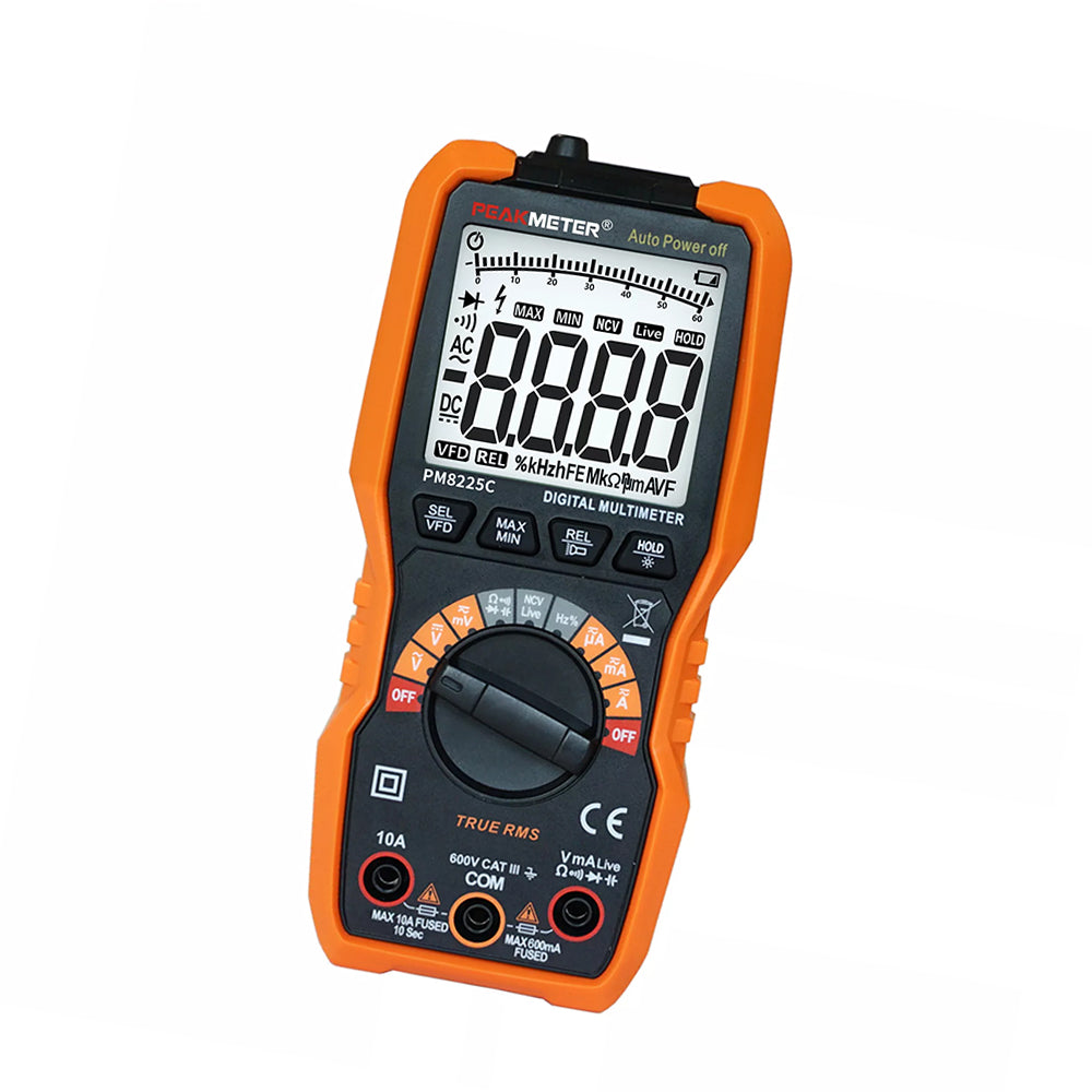 PeakMeter PM8225C Handheld Portable NCV and Live Line Digital Multimet ...
